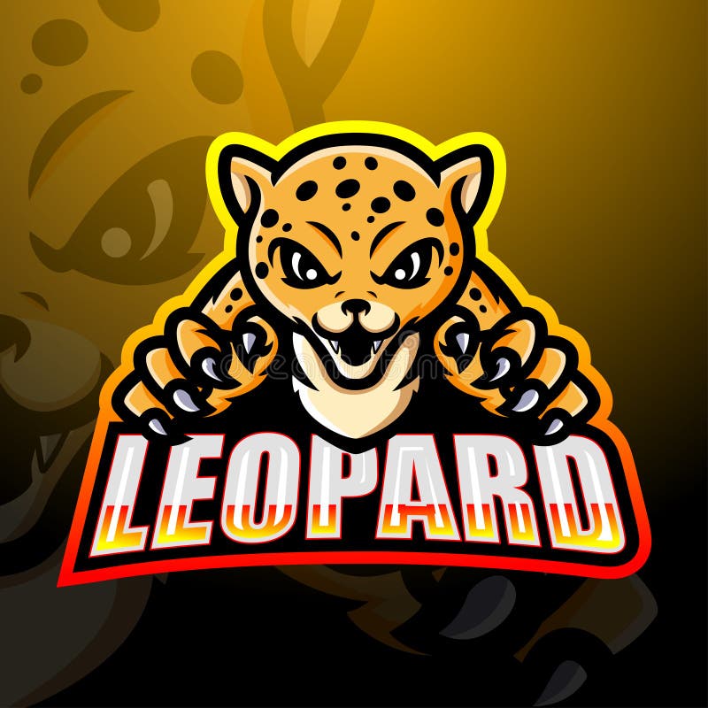 Leopard Esport Mascot Logo Design Stock Vector - Illustration of fauna ...