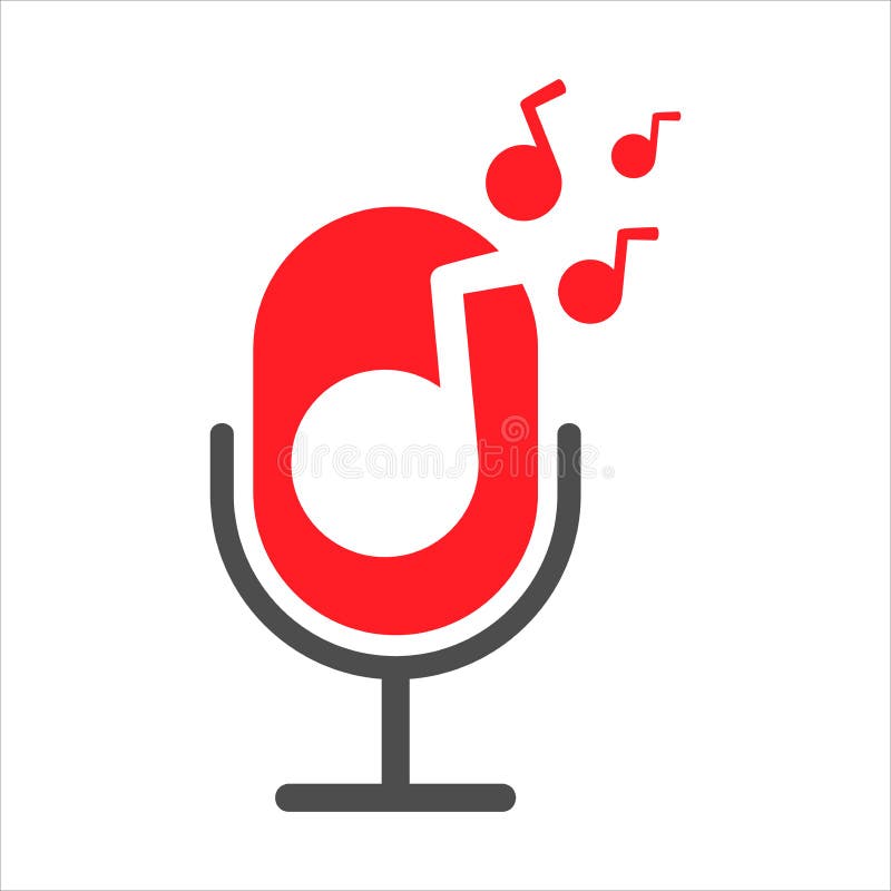 Microphone Icon. Microphone and Music Notes Icon Stock Vector ...