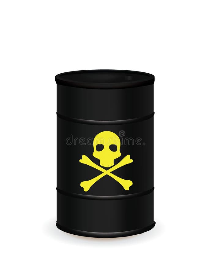 Black waste barrel stock vector. Illustration of barrel - 198275107