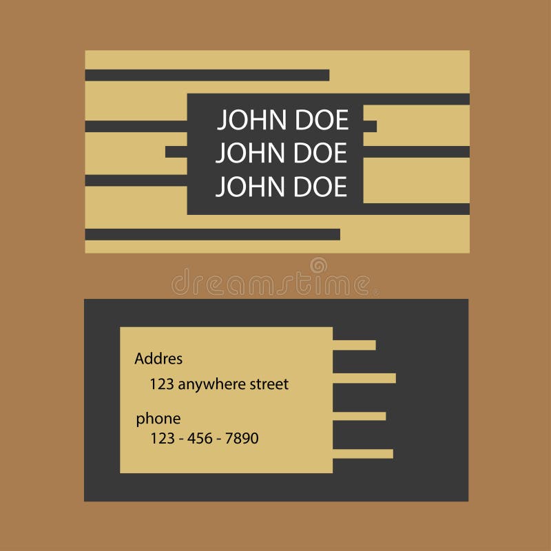Brown and Black Classic Business Card Stock Vector - Illustration of ...
