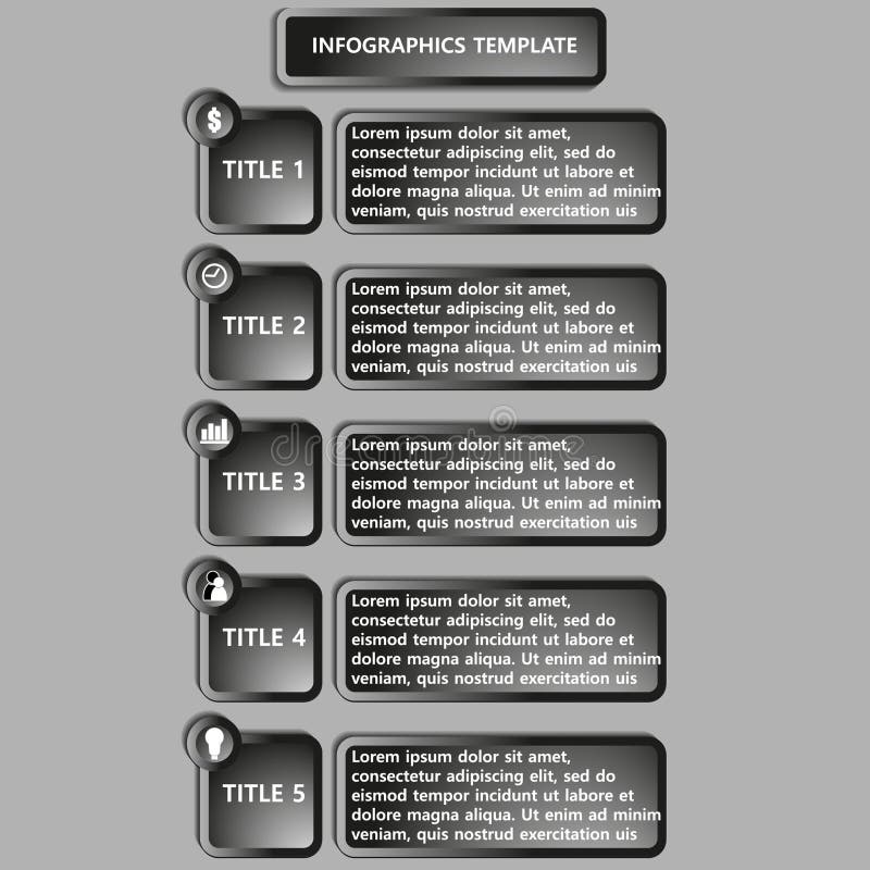 Vector Infographic Template with Five Blocks for Text Stock Vector ...