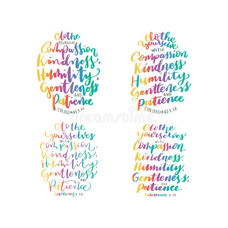 Set of Printable Scripture Lettering on White Background Stock Vector ...