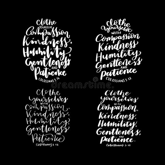 Set of Printable Scripture Lettering on Black Background Stock Vector ...