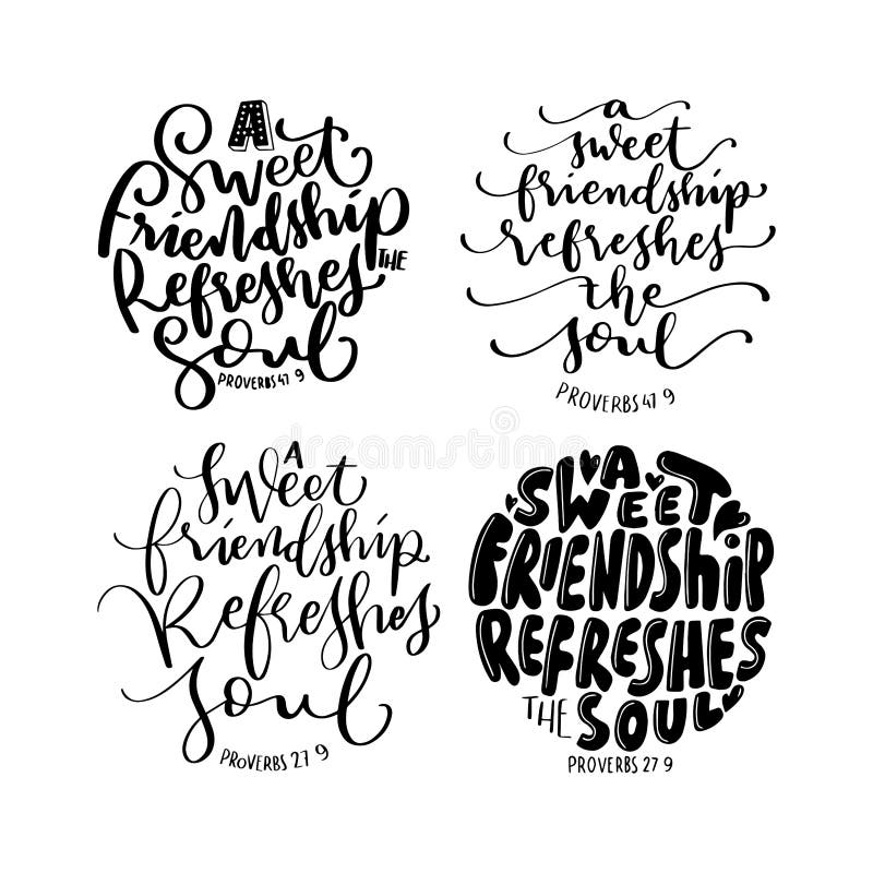 Set of Printable Scripture Lettering Stock Vector - Illustration of ...