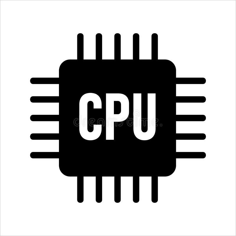 Computer Cpu Icon Vector. Solid Style Icon Stock Illustration ...