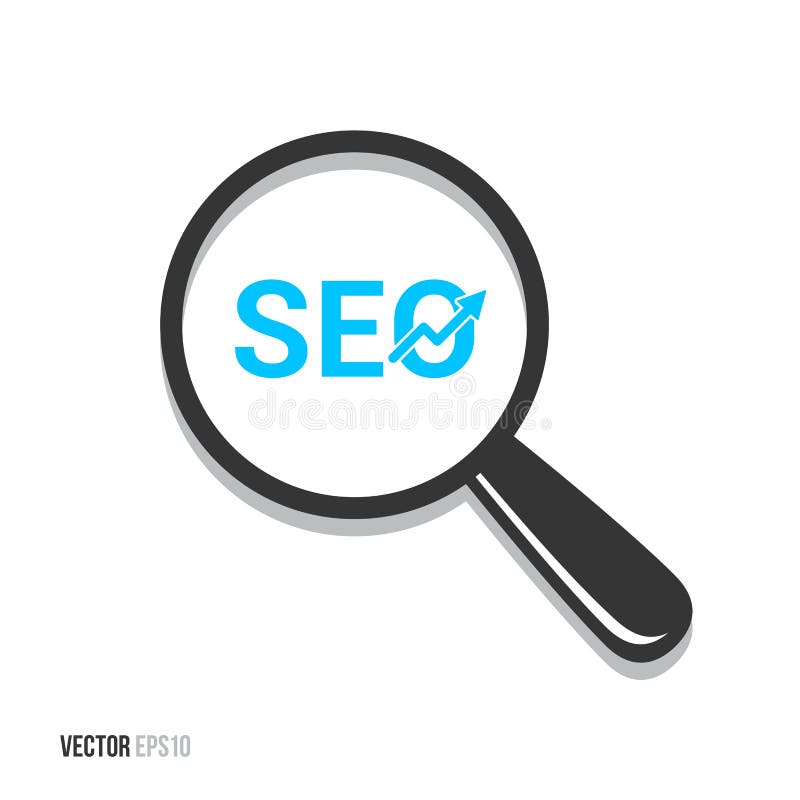 Search Engine Optimization SEO Magnifying Glass Stock Vector ...