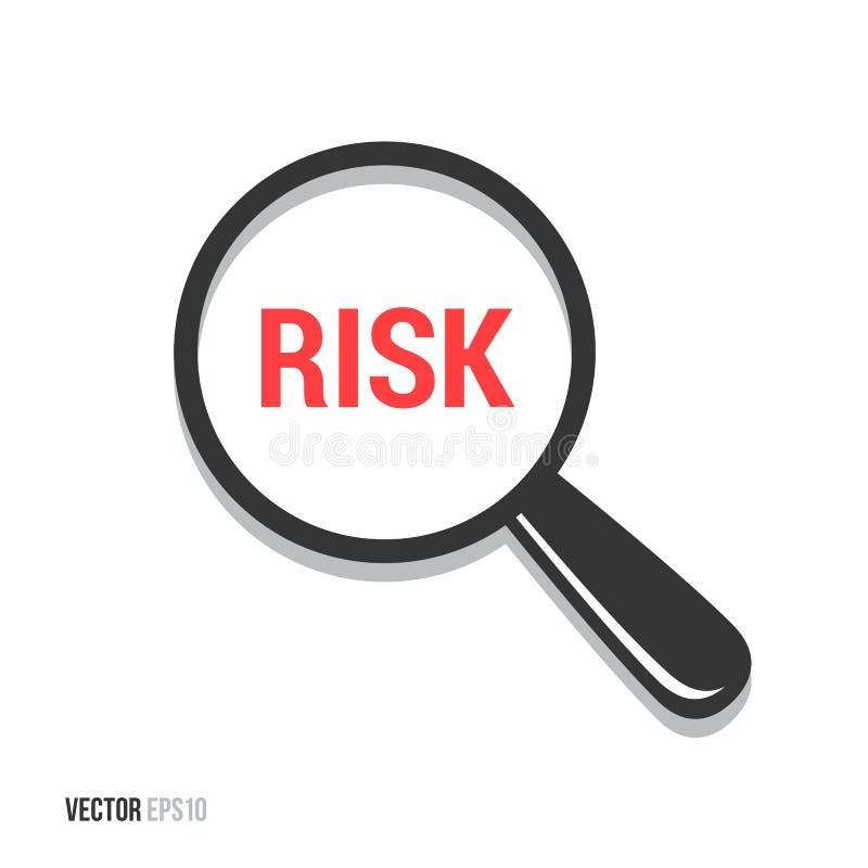 Risk Magnifying Glass stock vector. Illustration of management - 198485141