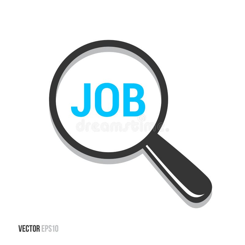 Job Magnifying Glass stock vector. Illustration of word - 198485142