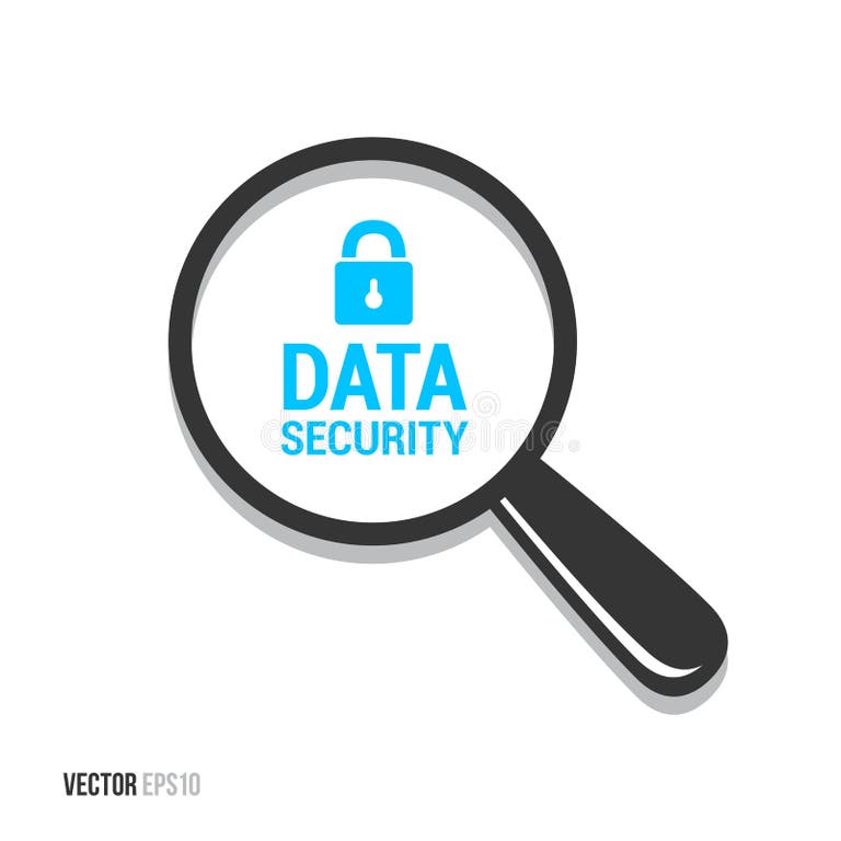 Data Security Magnifying Glass Stock Vector - Illustration of business ...