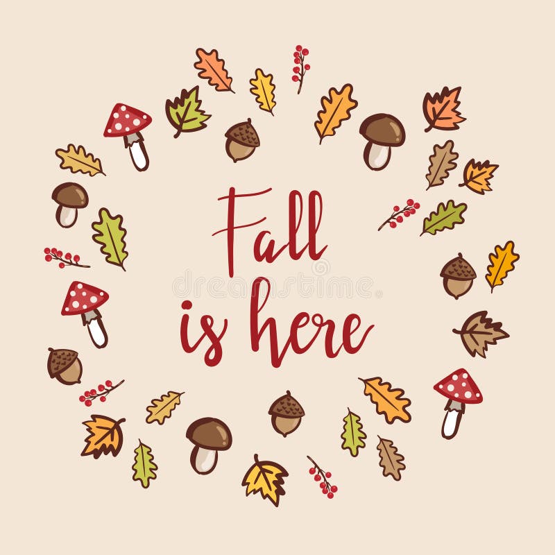 Fall is Here - Vector Illustration Stock Vector - Illustration of ...