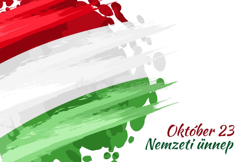 October 23, Hungary National Holiday Congratulatory Design with ...