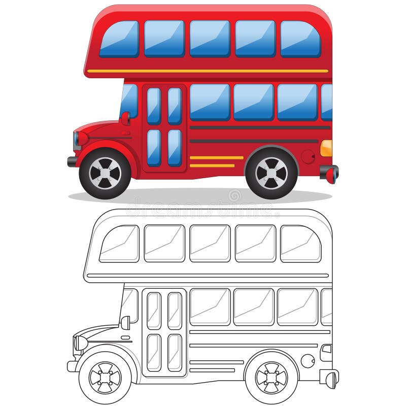 Double Decker Bus Outline Side Stock Illustrations – 20 Double Decker ...