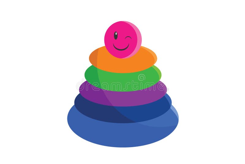 Circle Stacking Toy Illustration for Kids Stock Vector - Illustration ...