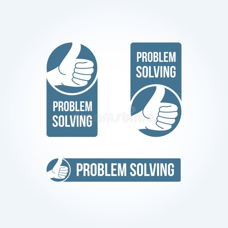 Problem Solving Labels stock vector. Illustration of word - 198592107
