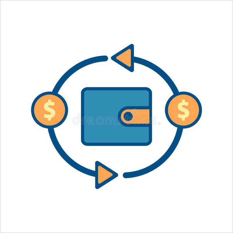Wallet Icon Vector. Wallet with Money Transfer Icon .flat Design Style ...