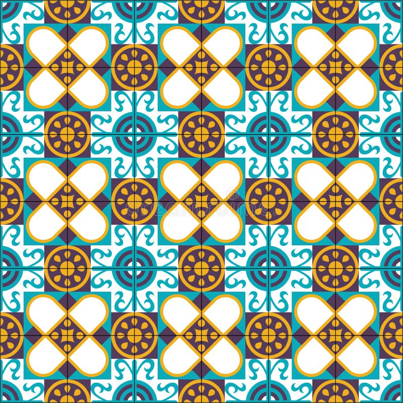 Traditional Palestinian Floor Tiles Seamless Pattern. Stock Vector ...