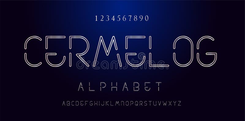 Abstract Digital Modern Font Design, Trendy Alphabet Letters and ...