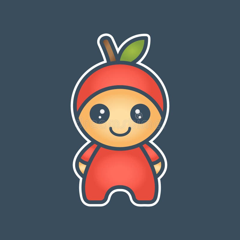 Cute Apple Mascot Vector Design Stock Vector - Illustration of fruit ...