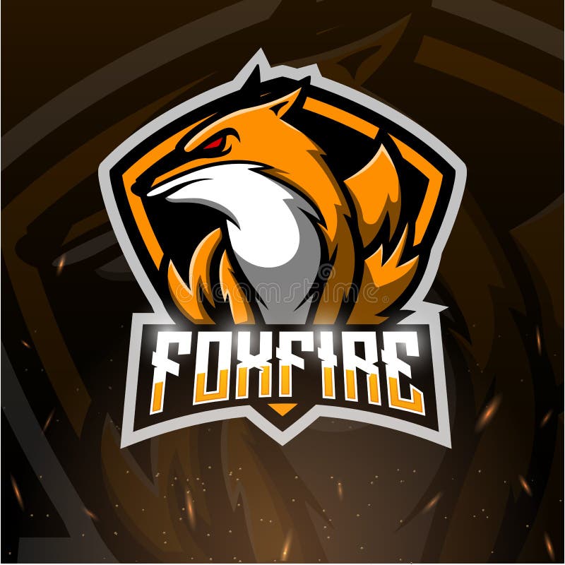 Fox Fire Mascot Esport Logo Design Stock Vector - Illustration of ...