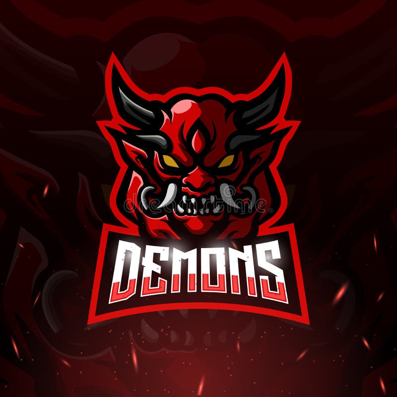 Demons Mascot Esport Logo Design Stock Vector - Illustration of fire ...