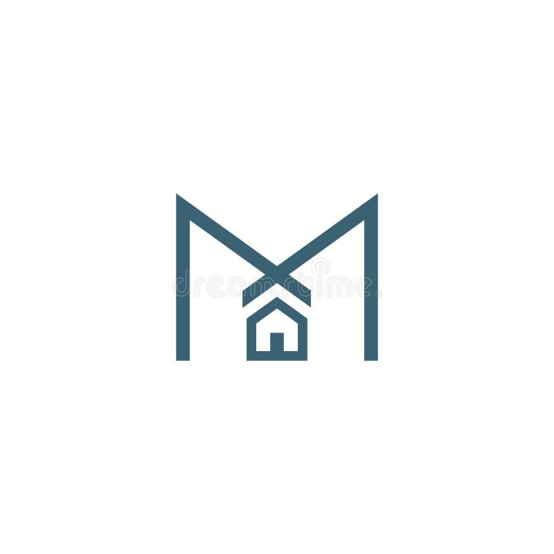 M House Logo Design Vector Template. Stock Vector - Illustration of ...