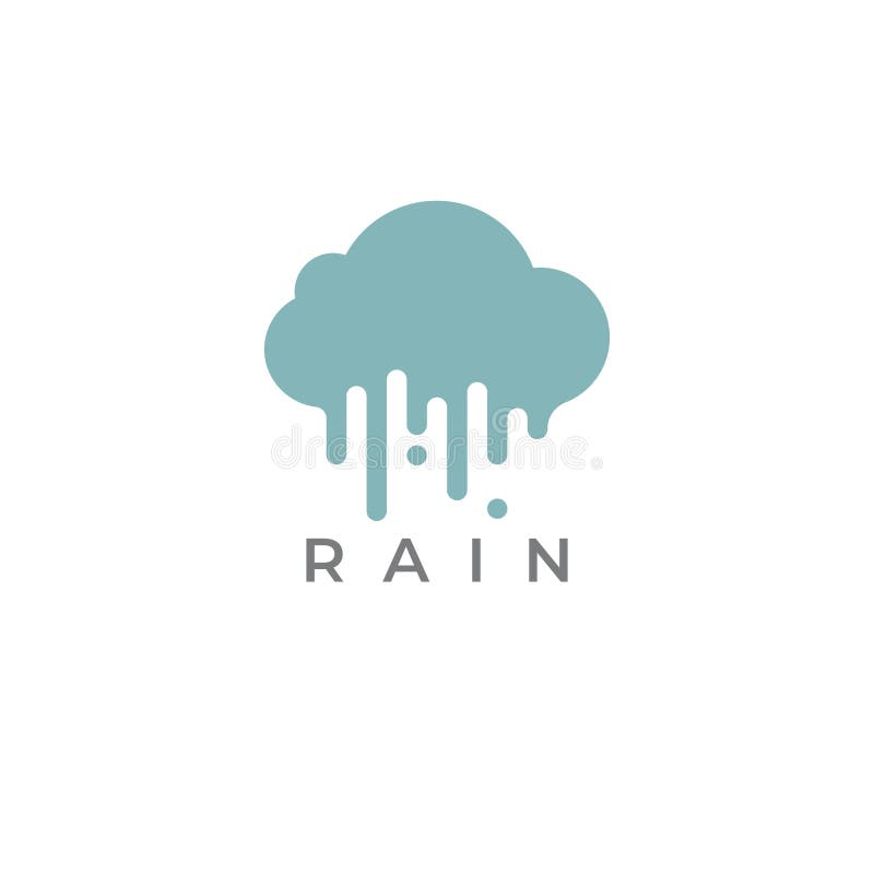 Rain Logo Design Illustration Symbol Vector Template Stock Vector ...