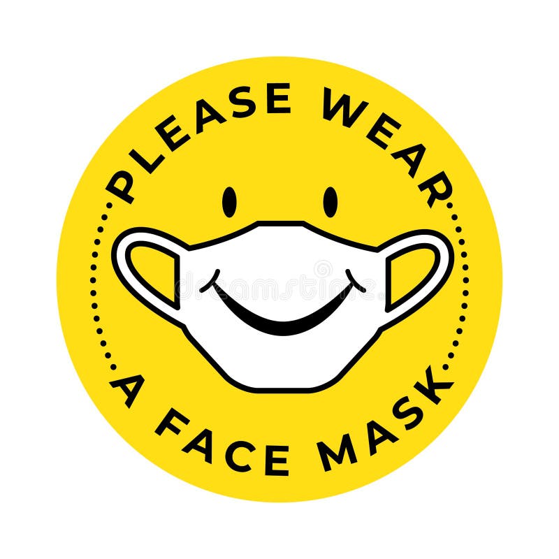`Please Wear a Face` Mask Sign. Face Mask Logo. Face Mask Icon Stock ...