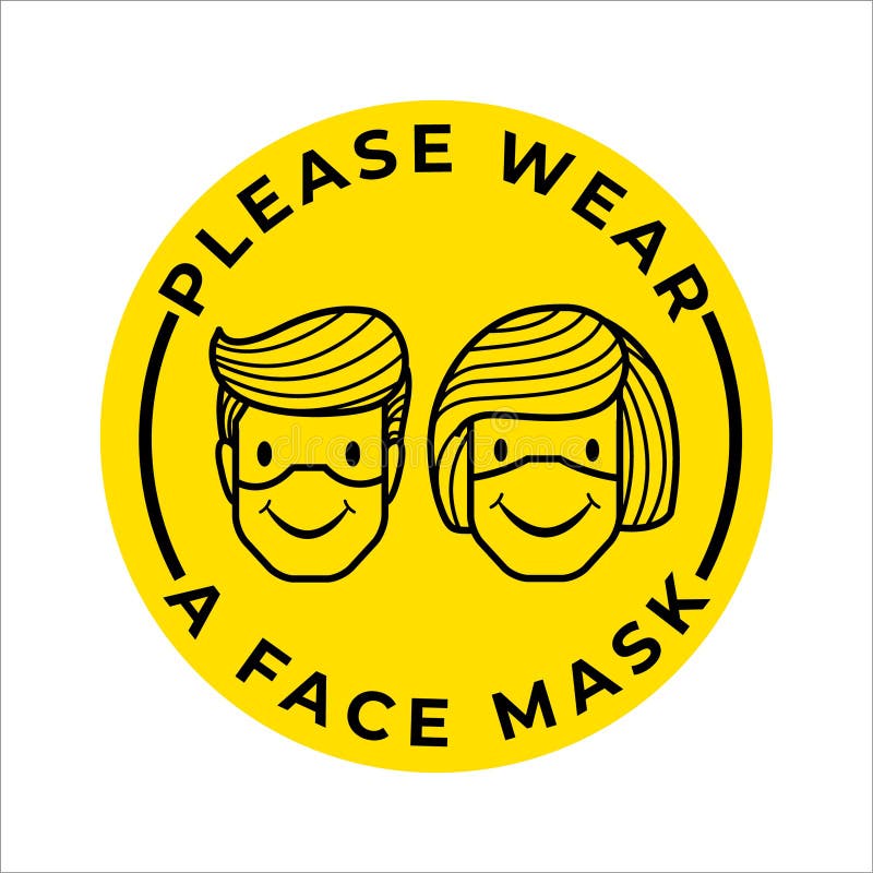`Please Wear a Face` Mask Sign. Face Mask Logo. Face Mask Icon Stock ...
