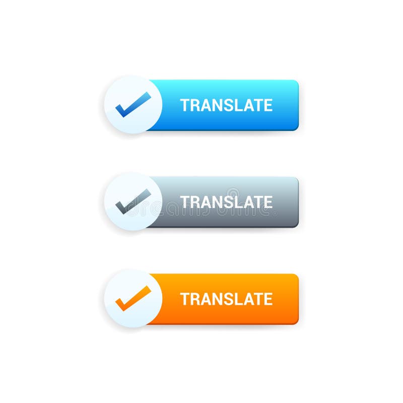 Translate Web Buttons stock vector. Illustration of international ...