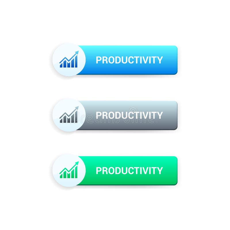 Productivity Web Buttons stock vector. Illustration of marketing ...