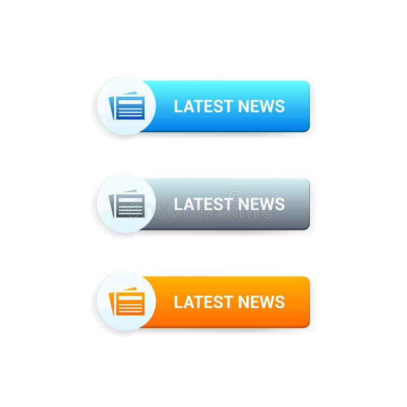 Latest News Web Buttons stock vector. Illustration of publication ...