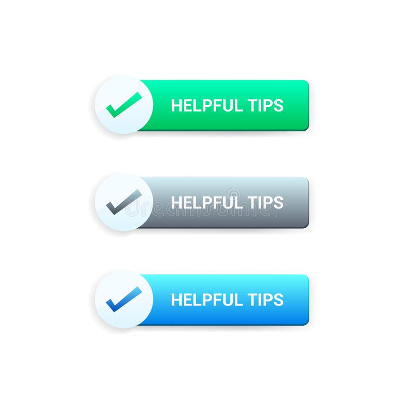 Helpful Tips Web Buttons stock vector. Illustration of education ...