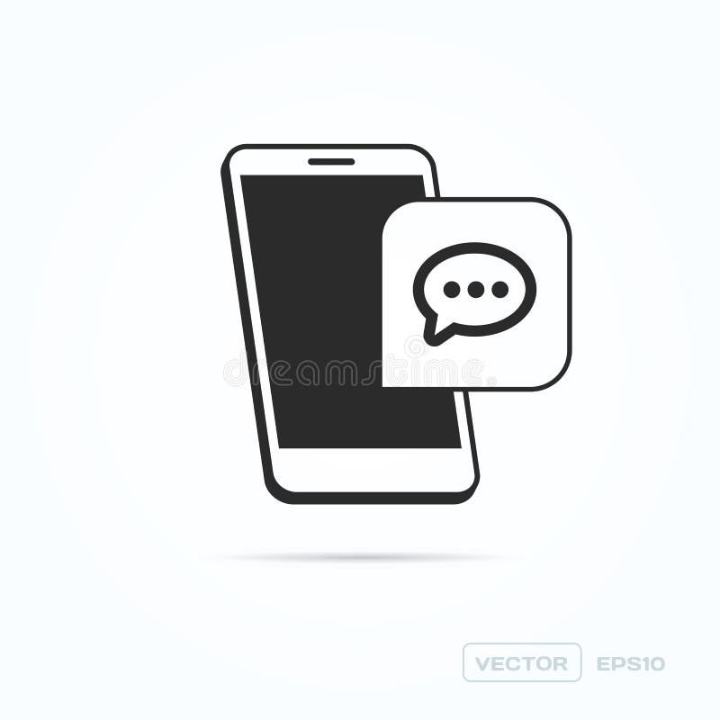 Phone Message Icon stock vector. Illustration of icon - 199092230