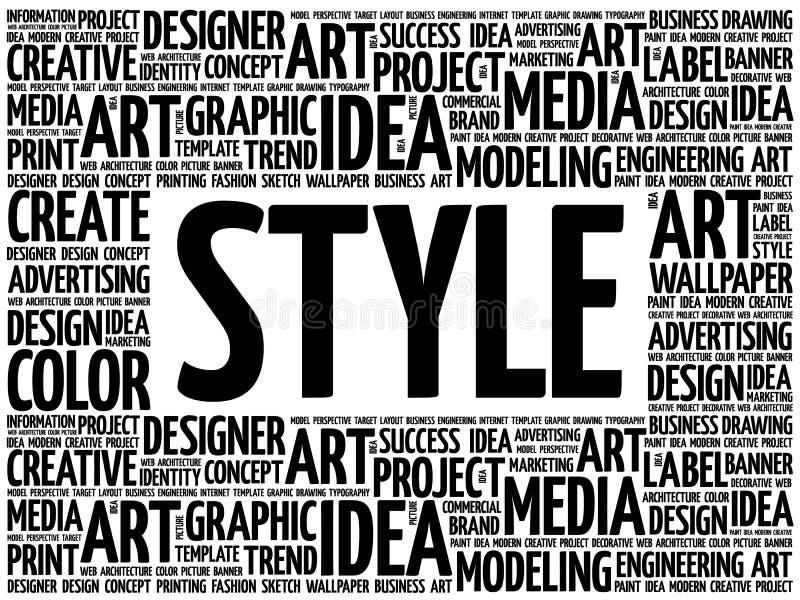 STYLE Word Cloud, Creative Concept Background Stock Illustration ...