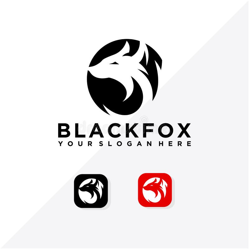 Black Fox Logo with App Icon Stock Vector - Illustration of creative ...