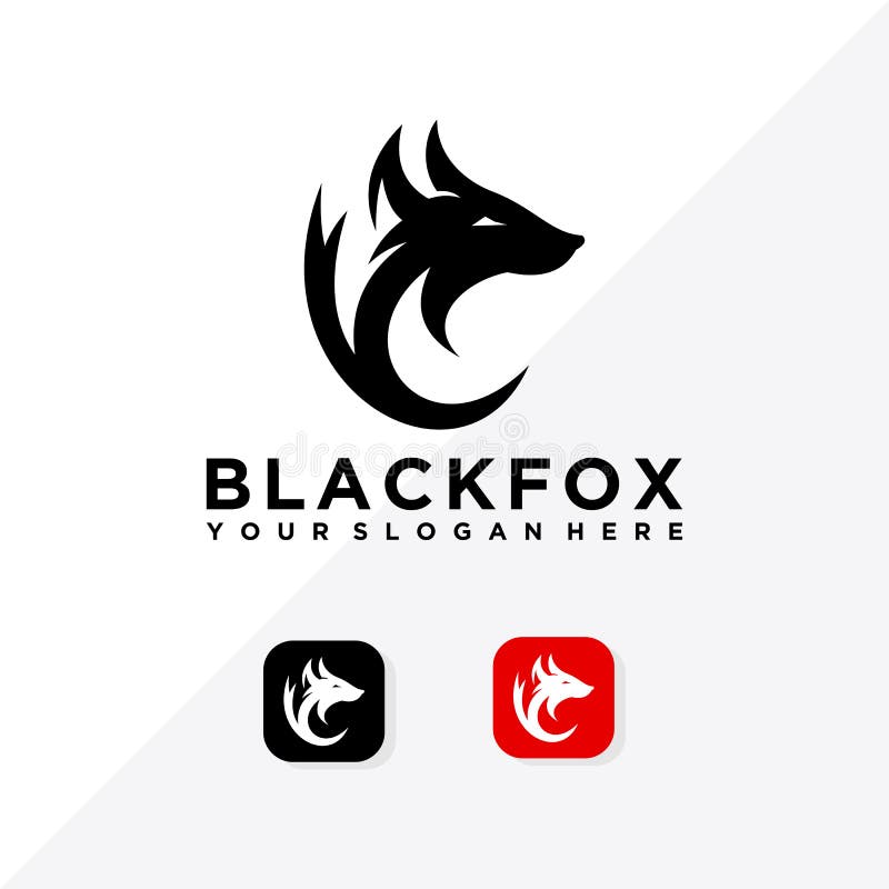 Black Fox Logo with App Icon Stock Vector - Illustration of creative ...