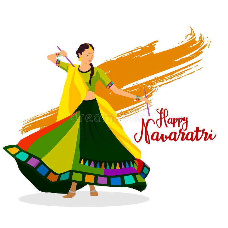 Happy Navaratri Vector Illustration. Stock Illustration - Illustration ...