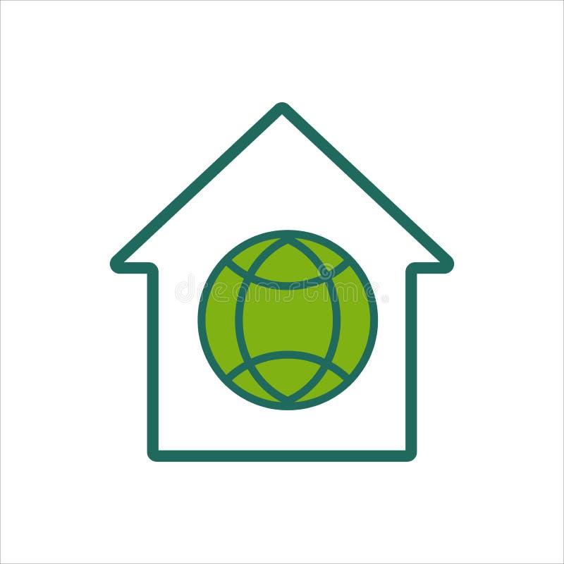 Home Icon. Home Icon with Globe . Home Icon Concept for Mobile and Web ...