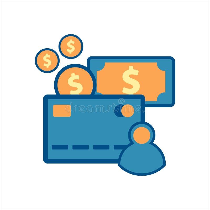 Credit Card Icon Vector. Credit Card with User Icon .flat Design Style ...