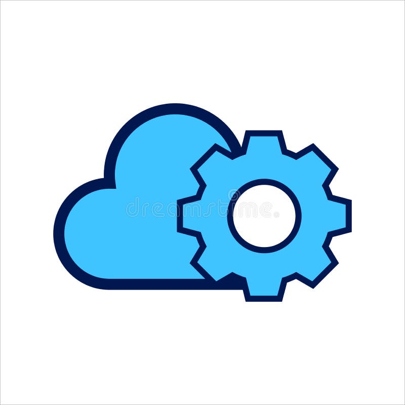 Setting Icon. Setting with Cloud Symbol. Concept of Cloud Computing ...