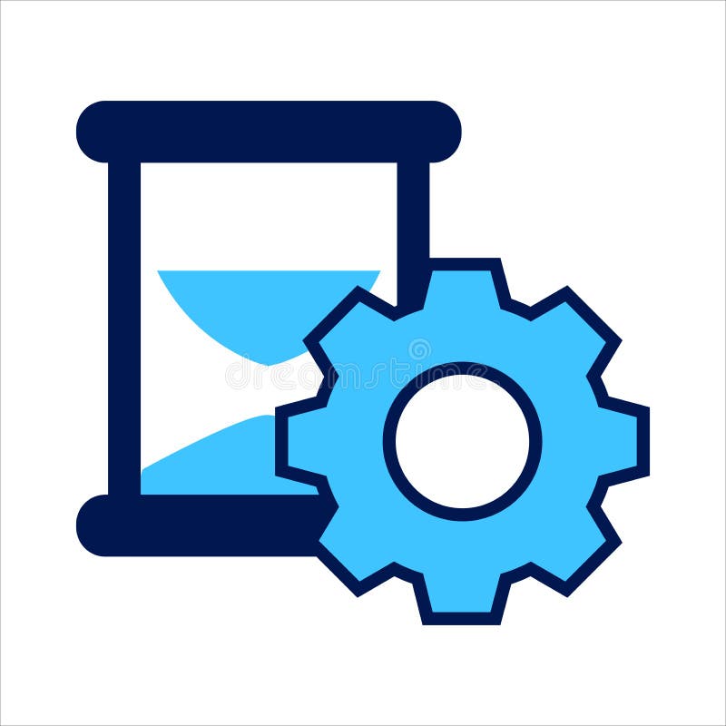 Setting Icon. Setting with Sandgalss Symbol. Concept of Time Management ...
