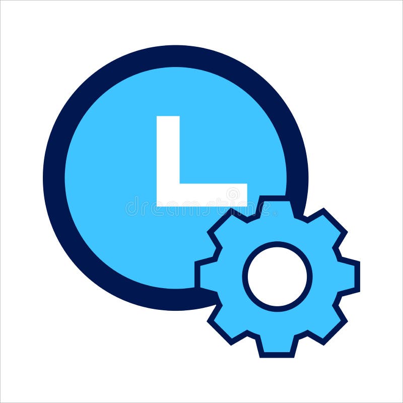 Setting Icon. Setting with Time Symbol. Concept of Time Management ...