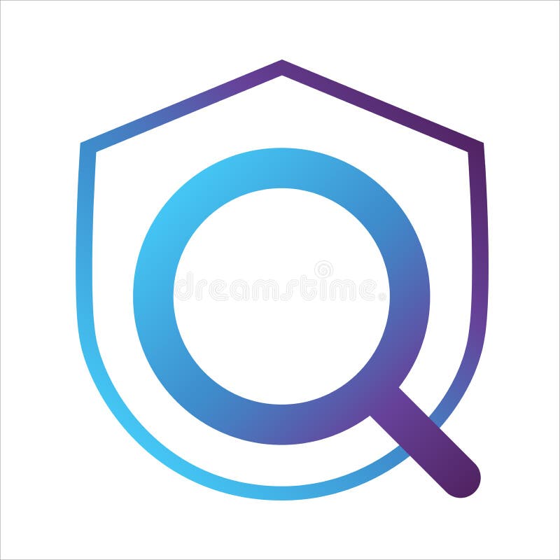 Security Shield Icon. Shield with Search Symbol. Concept of Search ...