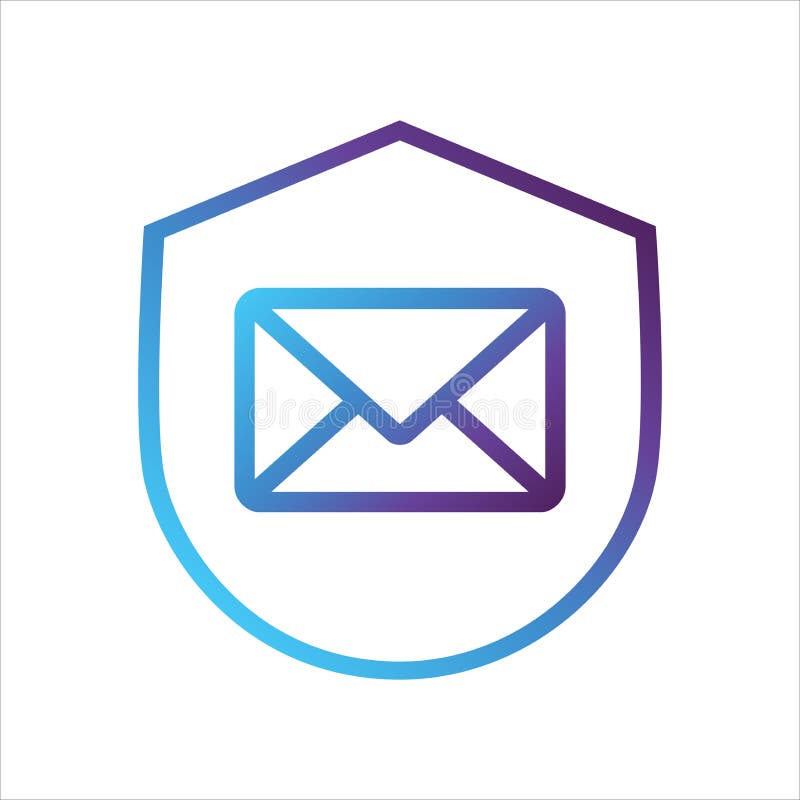 Security Shield Icon. Shield with Mail Symbol. Concept of Message ...