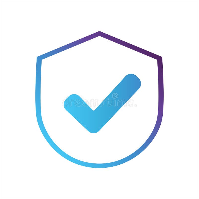 Security Shield Icon. Shield with Task Symbol.gradient Style Outline ...