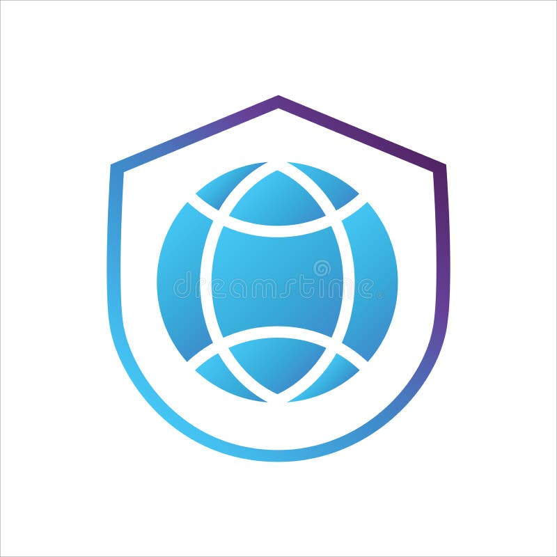 Security Shield Icon. Shield with Globe Symbol. Concept of Global ...