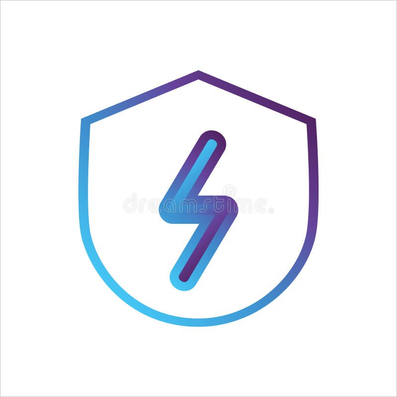 Security Shield Icon. Shield with Power Symbol. Concept of Energy ...