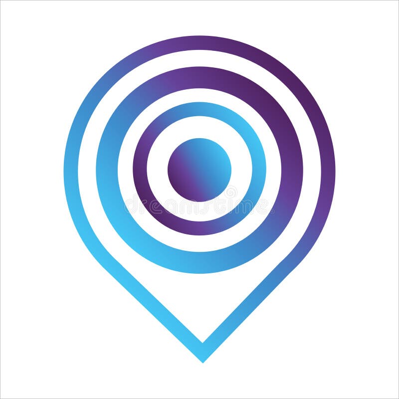 Location Icon. Gradient Style Outline Vector Illustration, Vector Icon ...