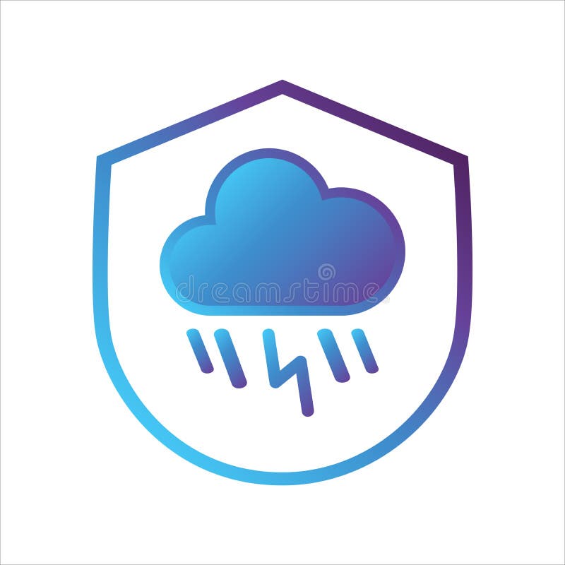 Security Shield Icon. Shield with Weather Symbol. Concept of Weather ...