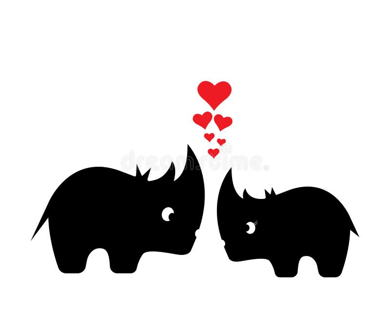 Rhino love stock illustration. Illustration of protected - 3836957